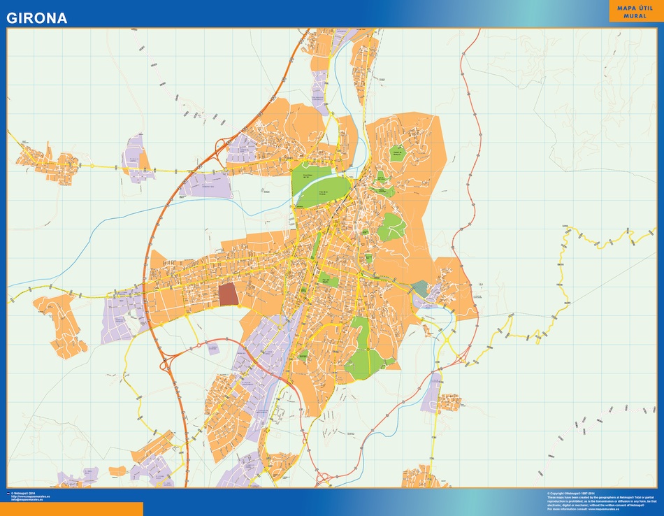 Mapa Girona callejero gigante | Mapas España y el mundo gigantes