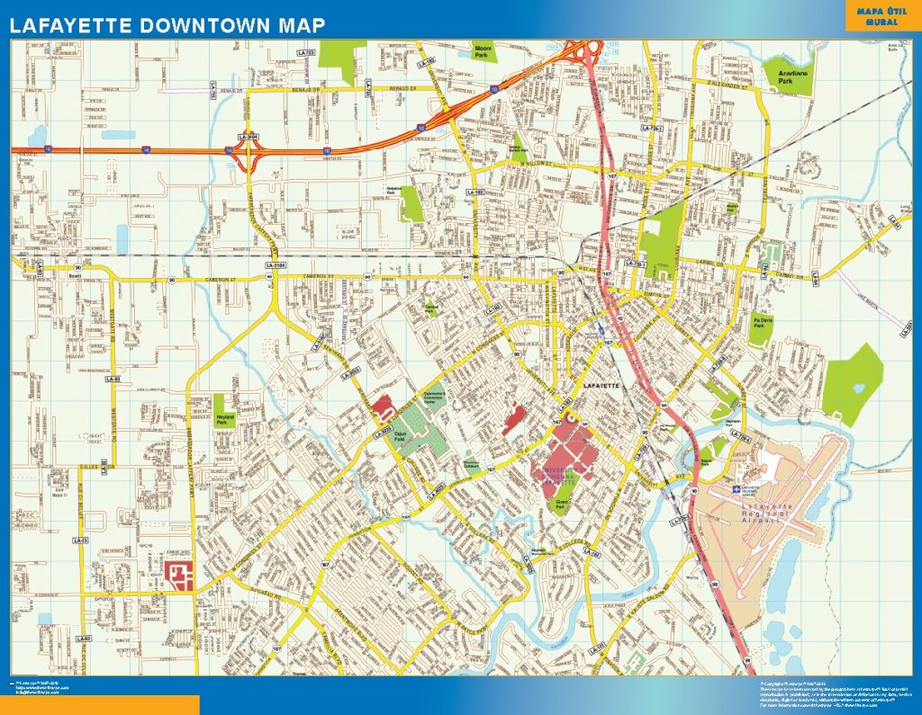 Mapa Lafayette downtown gigante | Mapas España y el mundo gigantes