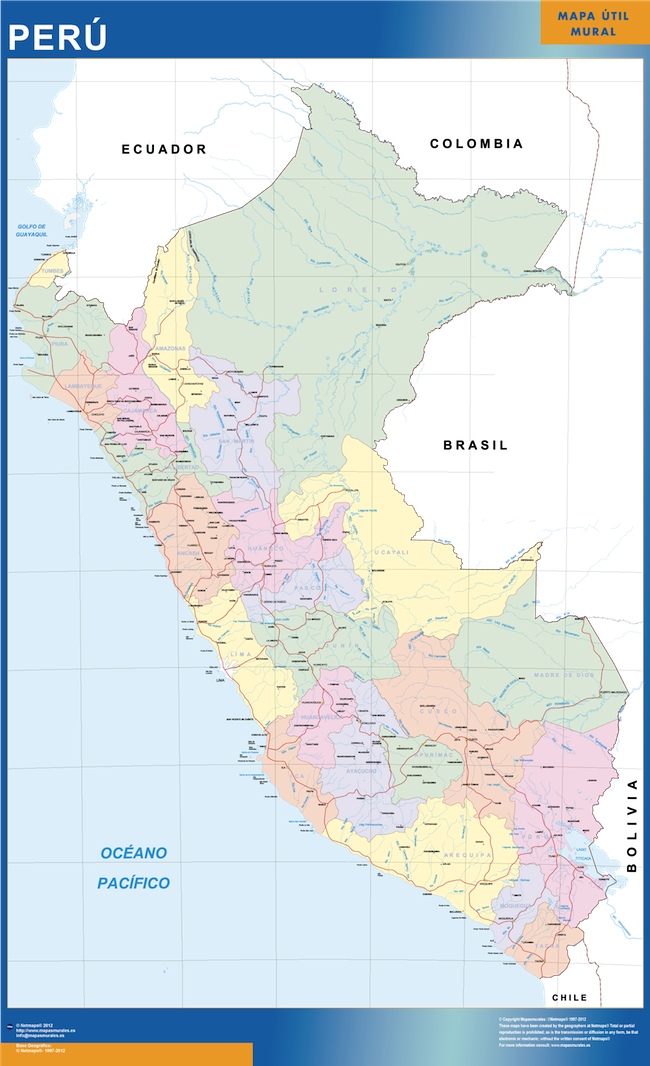 Mapa Peru gigante | Mapas España y el mundo gigantes