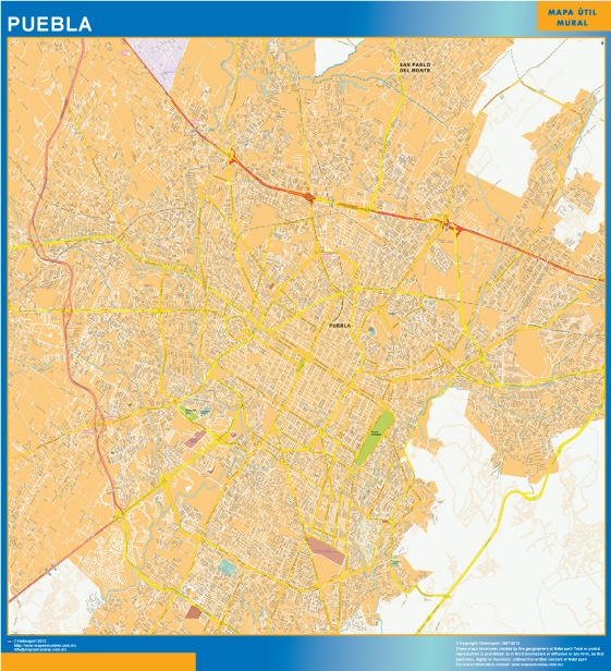 Mapa Puebla Centro en Mexico gigante | Mapas España y el mundo gigantes
